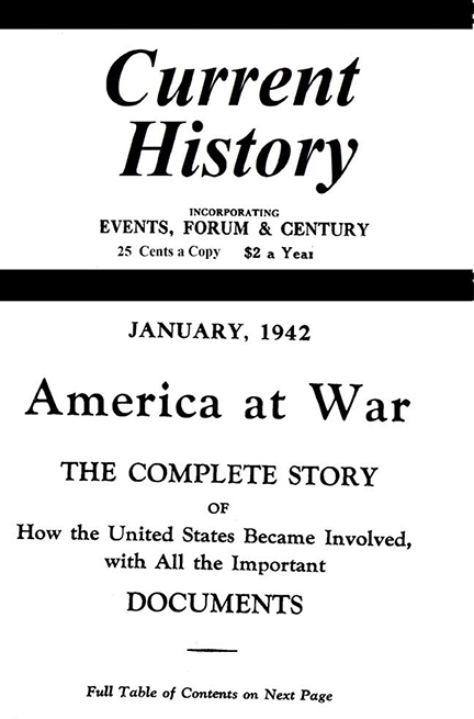 The Declarations of War | Current History | University of California Press
