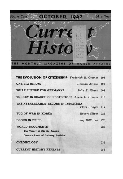 The Evolution of Citizenship | Current History | University of ...