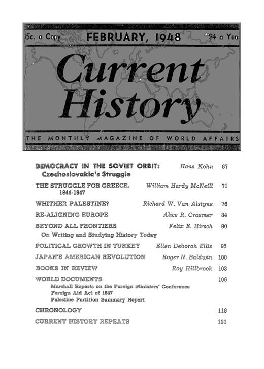 Current History Repeats 1923-1948 | Current History | University of ...