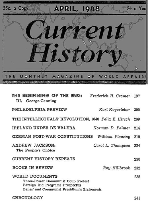 Current History Repeats 1923-1948 | Current History | University of ...