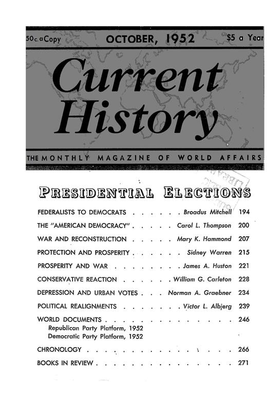 Conservative Reaction | Current History | University of California Press