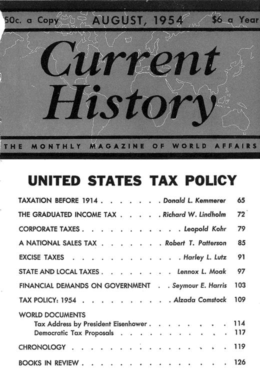 The Graduated Income Tax | Current History | University of California Press