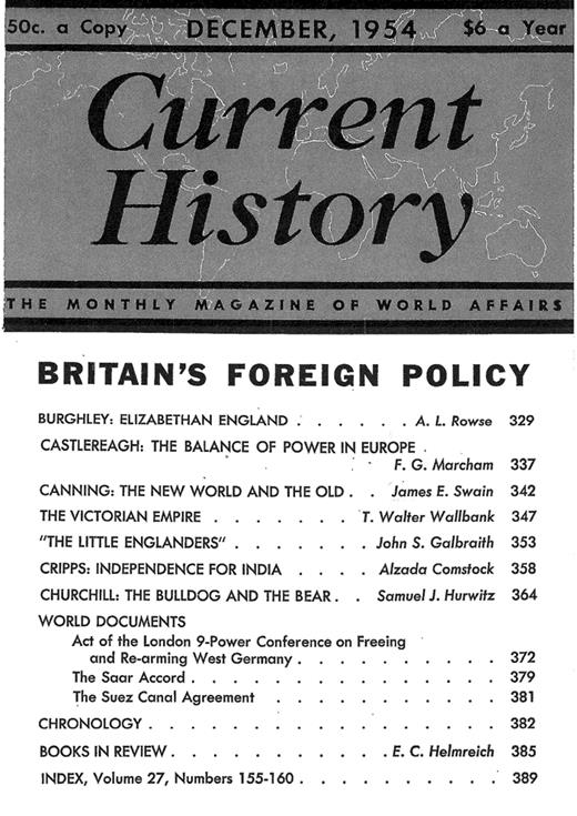 Index for July-December, 1954 | Current History | University of ...