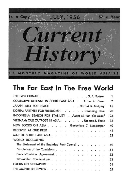 Dissolution of the Cominform | Current History | University of ...