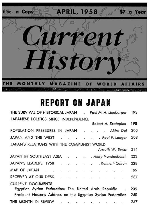 Japan’s Relations with the Communist World | Current History ...