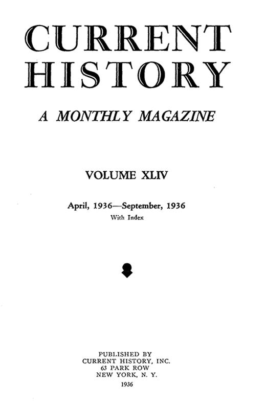 Mr. Hull Sees It Through | Current History | University of California Press