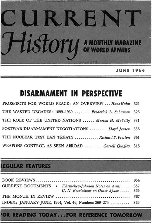 Peaceful Uses of Outer Space | Current History | University of ...