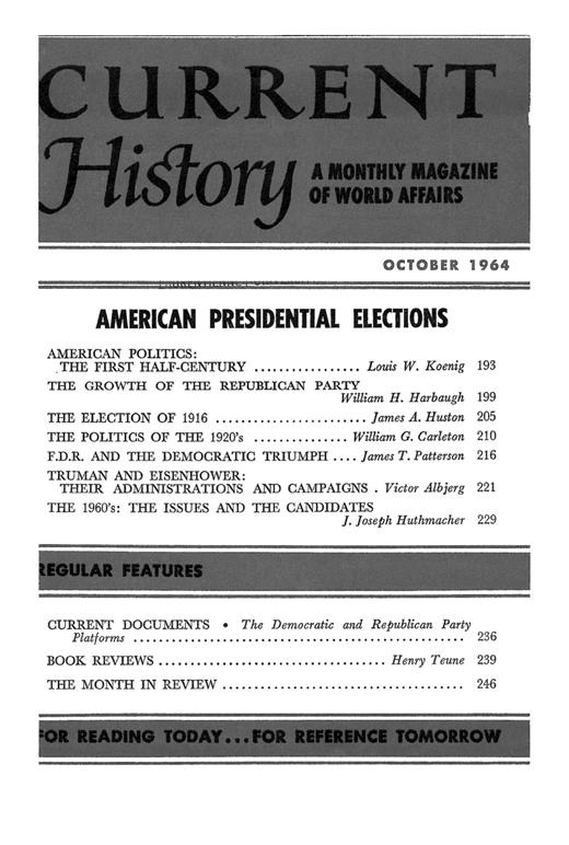 Truman and Eisenhower | Current History | University of California Press