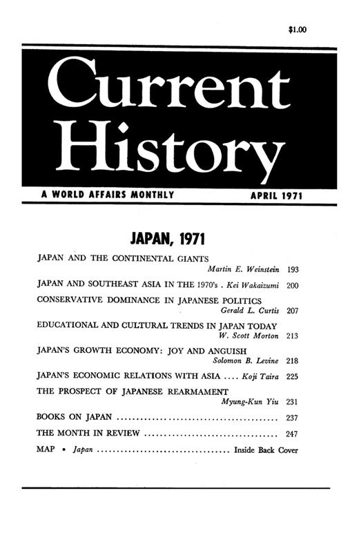 The Prospect of Japanese Rearmament | Current History | University of ...