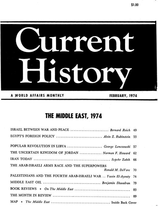 The Arab-Israeli Arms Race and the Superpowers | Current History ...