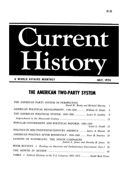 The American Party System in Perspective | Current History | University ...