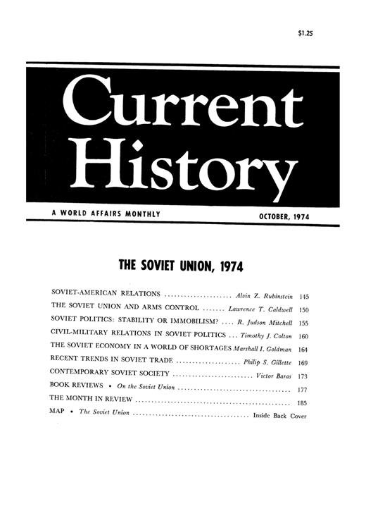 The Soviet Economy in a World of Shortages | Current History ...