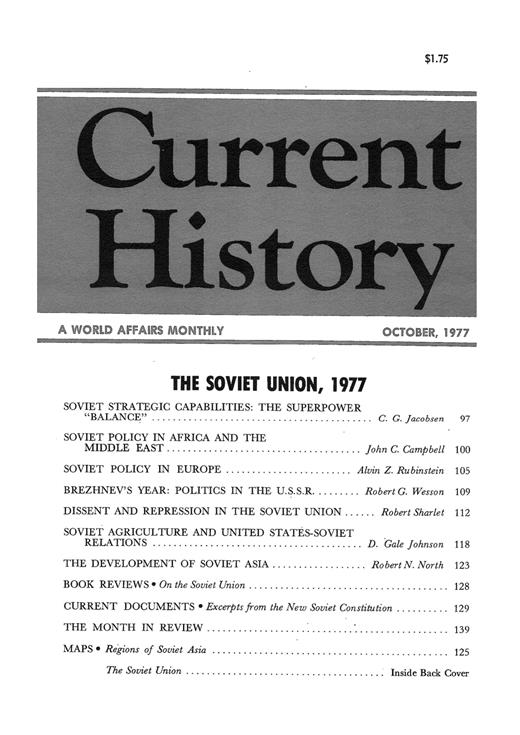 Dissent and Repression in the Soviet Union | Current History ...