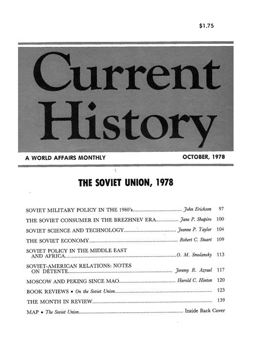 Soviet Science and Technology | Current History | University of ...