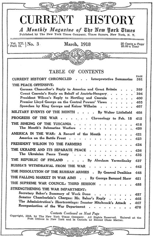 The Dissolution of the Russian Armies | Current History | University of ...