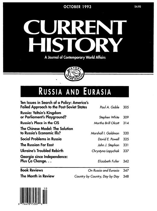 Social Problems in Russia | Current History | University of California ...