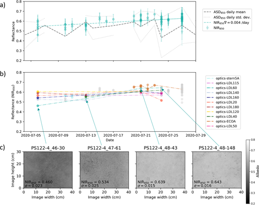 Evolution of the microstructure and reflectance of the surface ...