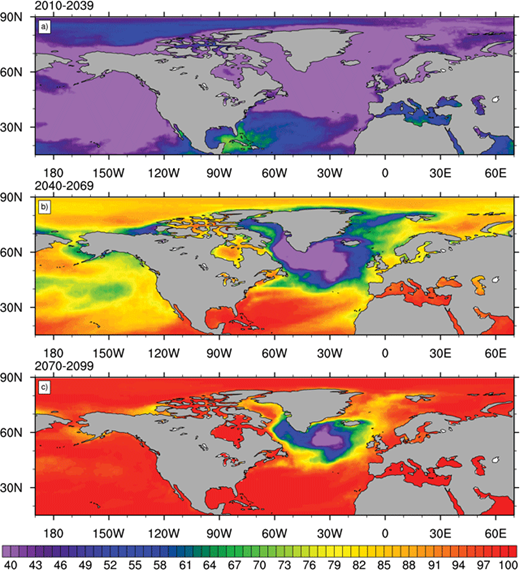 Projected sea surface temperatures over the 21st century: Changes in ...