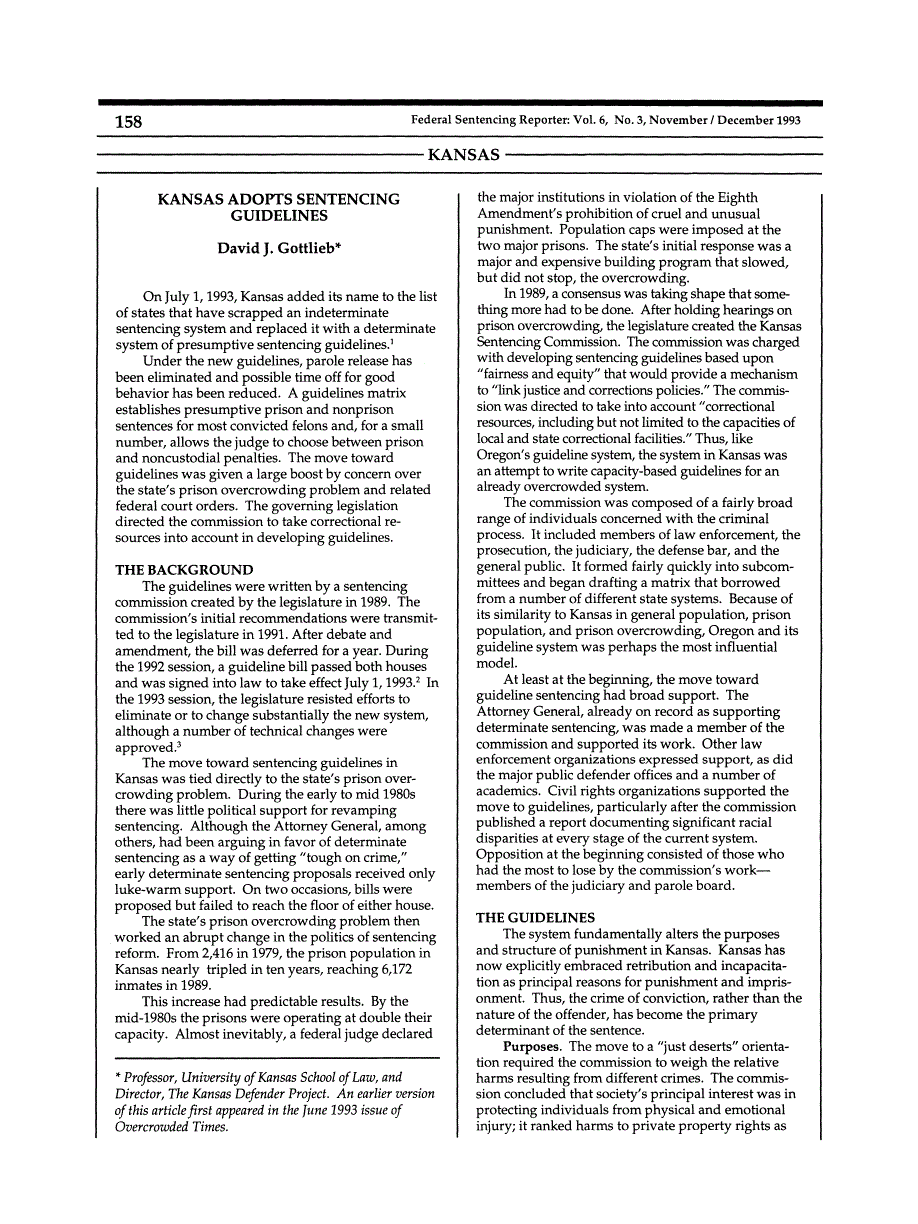 Kansas Adopts Sentencing Guidelines | Federal Sentencing Reporter ...