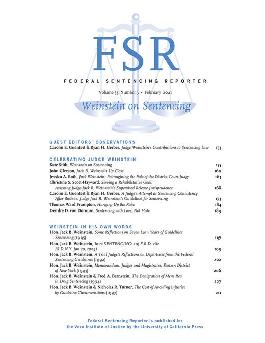 Jack Weinstein | Federal Sentencing Reporter | University of California ...