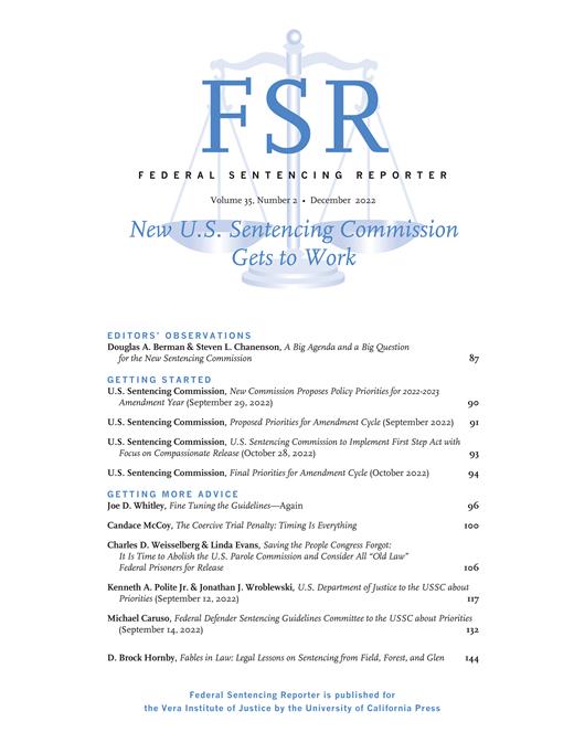 Fine Tuning the Guidelines—Again | Federal Sentencing Reporter ...