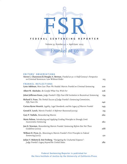 Marvin Frankel’s Sentencing Reform Journey: 1970–1978 | Federal ...