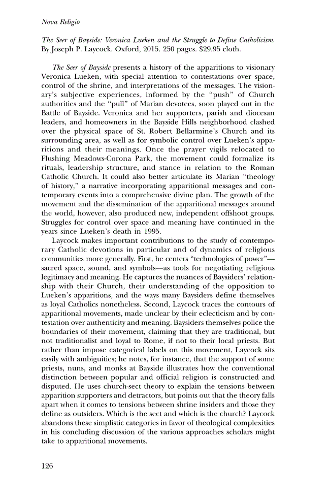 Review: The Seer of Bayside: Veronica Lueken and the Struggle to Define ...