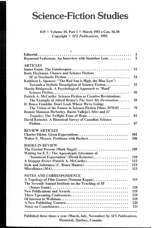 The Seventh Annual Institute on the Teaching of SF | Science Fiction ...