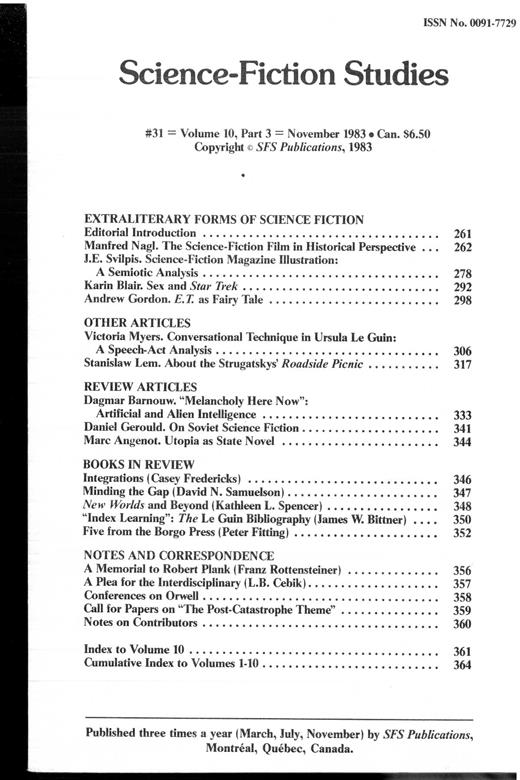 Editorial Introduction | Science Fiction Studies | University of ...