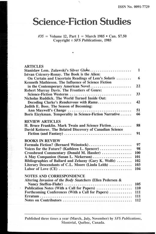 The Book is the Alien: On Certain and Uncertain Readings of Lem’s ...