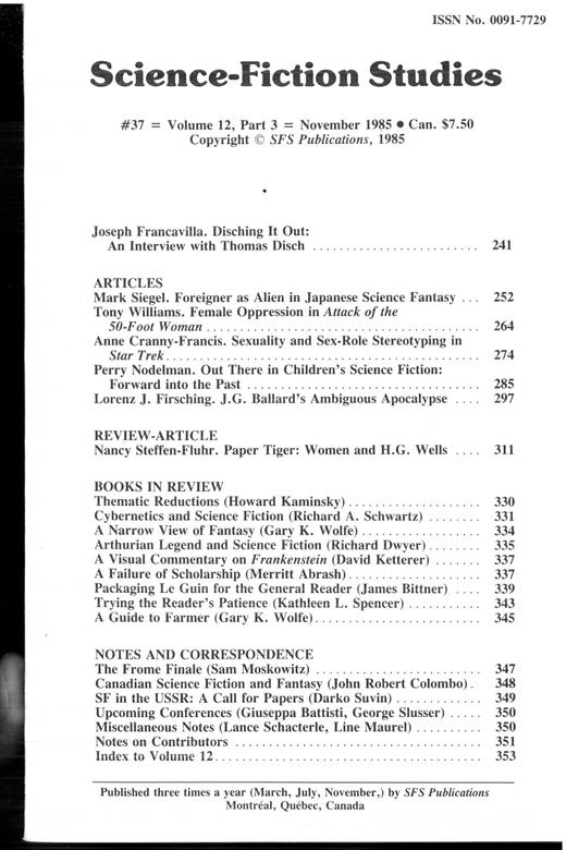 Paper Tiger: Women and H.G. Wells | Science Fiction Studies ...