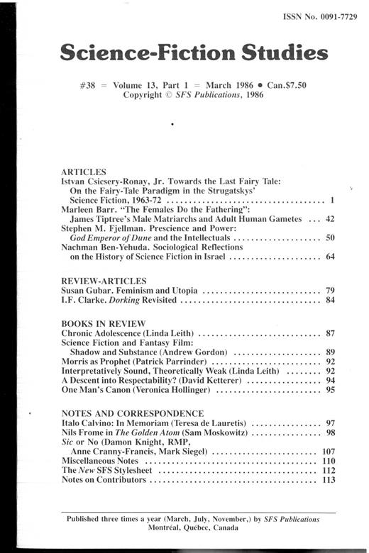 Review: Modern Science Fiction and the American Literary Community, by ...