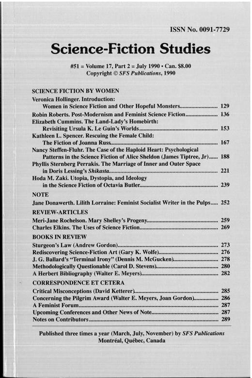 Post-Modernism and Feminist Science Fiction | Science Fiction Studies ...