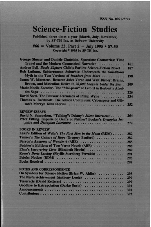 Volume 22 Issue Part 2 (66) | Science Fiction Studies | University of ...