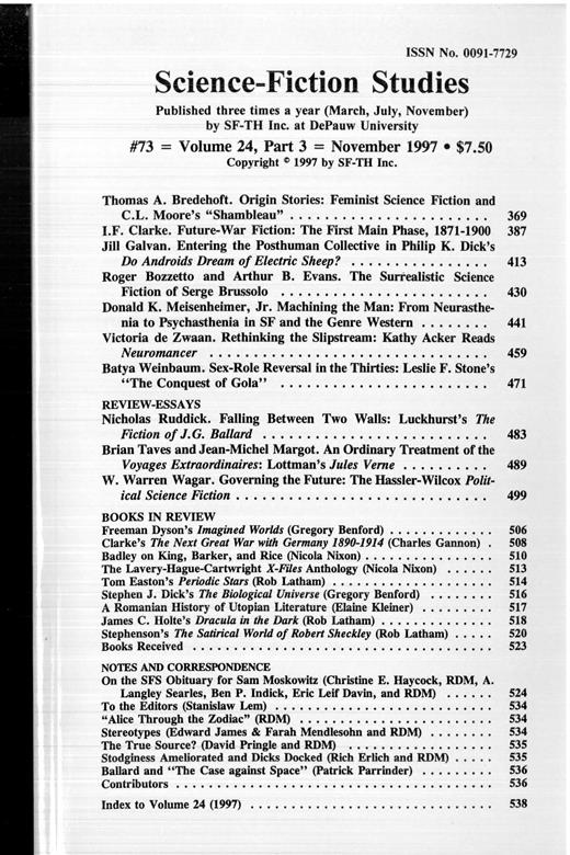 Governing the Future | Science Fiction Studies | University of ...