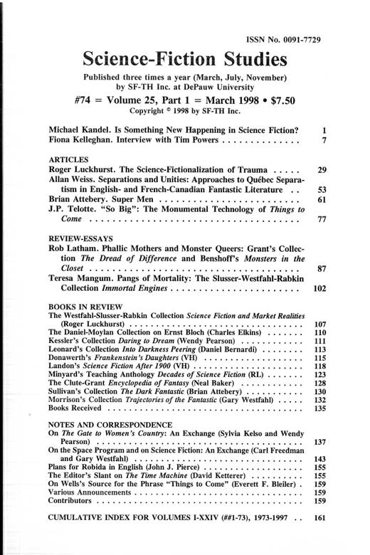 An Important Book Remaindered | Science Fiction Studies | University of ...