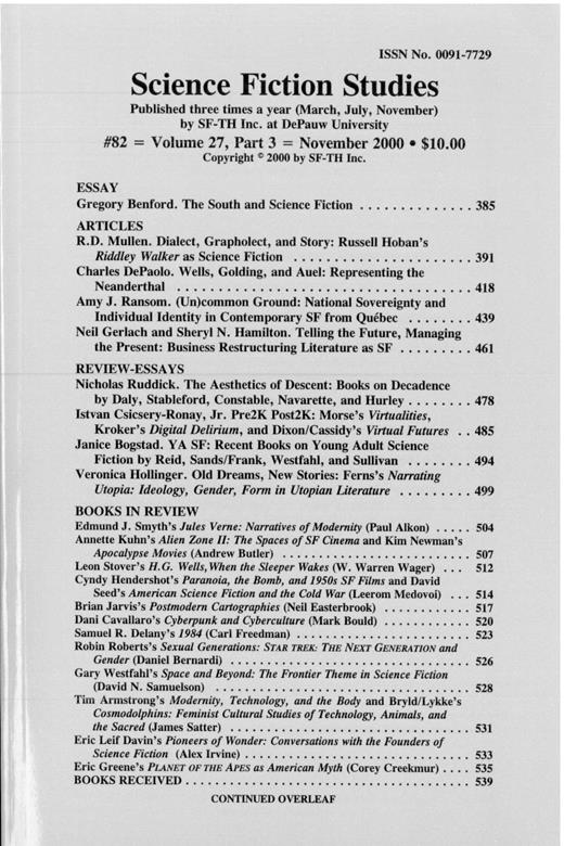 Old Dreams, New Stories | Science Fiction Studies | University of ...