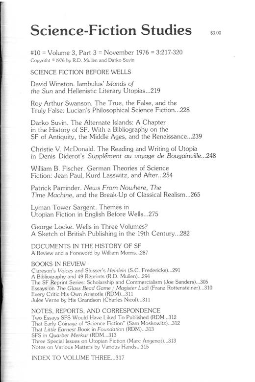 A Review and a Foreword by William Morris | Science Fiction Studies ...