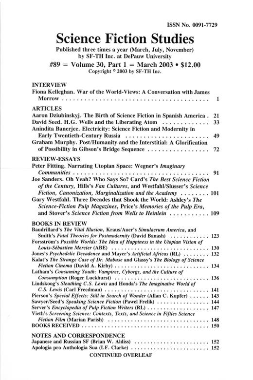 Apologia pro Anthologia Sua | Science Fiction Studies | University of ...