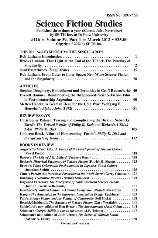 Review: Science Fiction and the Prediction of the Future: Essays on ...