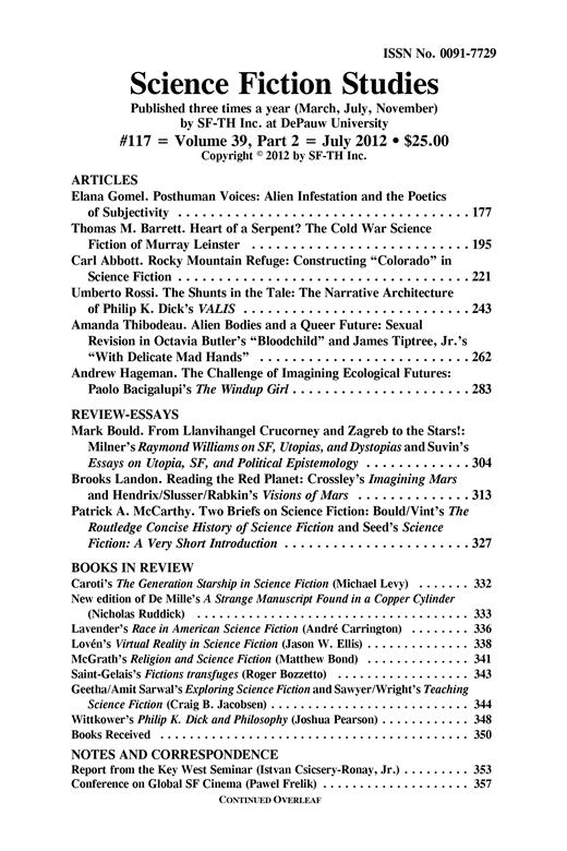 Review: Exploring Science Fiction: Text and Pedagogy, edited by Geetha ...