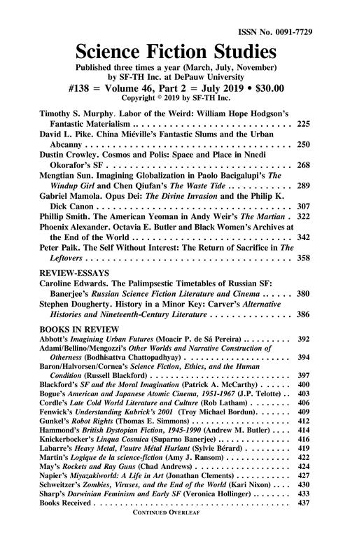 Review: Science Fiction, Ethics and the Human Condition, edited by ...