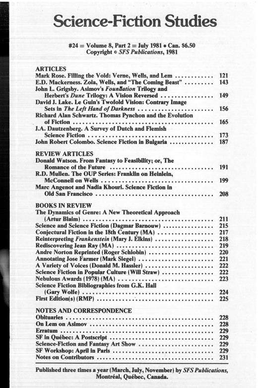 A Survey of Dutch and Flemish Science Fiction | Science Fiction Studies ...